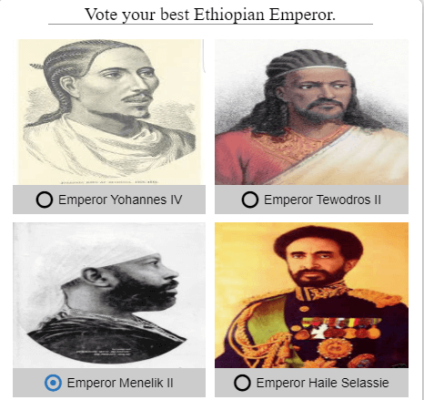 Vote for Ethiopian Emperors - HameroHa